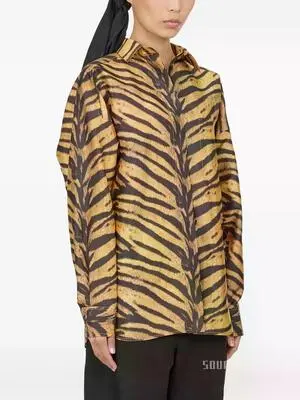 FERRAGAMO Tiger-print Long-sleeved Shirt