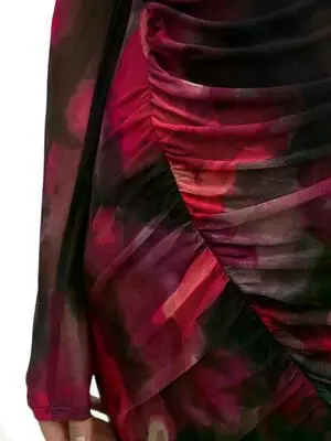 Dkny Floral-print Ruched Midi Dress