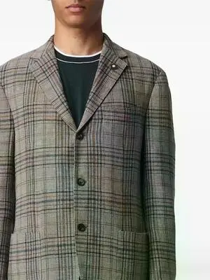 LARDINI Checked Single-breasted Blazer