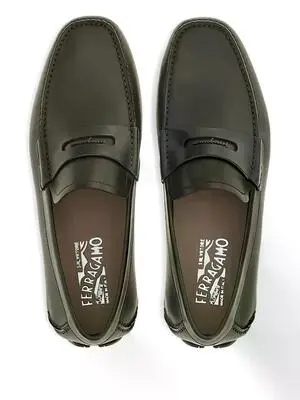 FERRAGAMO Penny-slot Leather Loafers - Brown