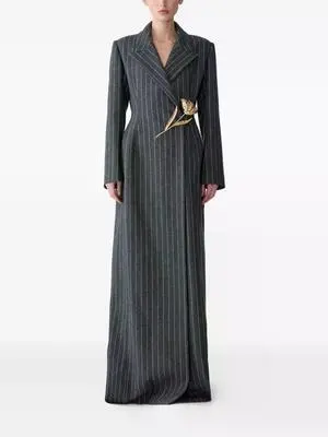 Carolina Herrera Peak-lapel Pinstripe Coat