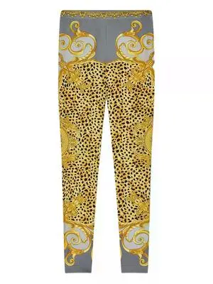 Versace Baroque-print Leggings - Yellow