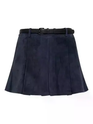 SELF-PORTRAIT Pleated A-line Mini Skirt - Blue