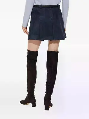 SELF-PORTRAIT Pleated A-line Mini Skirt - Blue