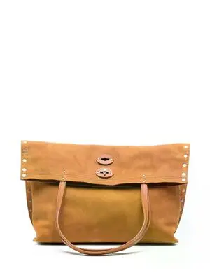 ZANELLATO Medium A'spasso Stud-embellished Tote - Brown