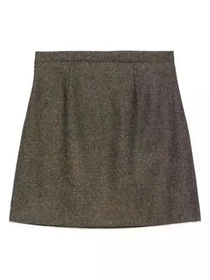 A.p.c. Adriana Tweed Mini Skirt - Brown