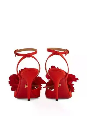 FERRAGAMO 90mm Flower-embellished High-heel Sandals - Red