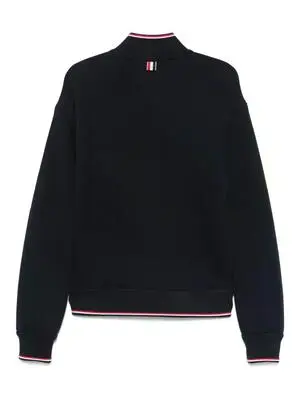 Thom Browne Loopback Oversized Jacket With Stripe Detail - Black
