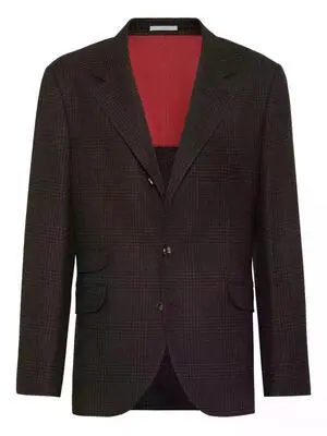 Brunello Cucinelli Check Blazer - Brown
