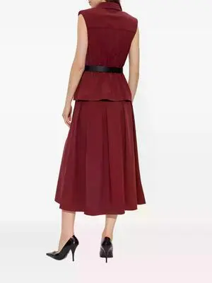 SELF-PORTRAIT Belted Pleated Dress