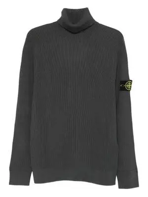 Stone Island Ribbed Wool Turtleneck Sweater
