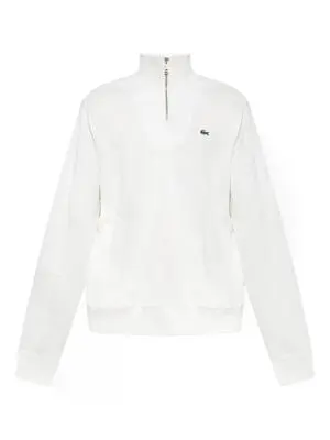 Lacoste Embroidered Half-zip Sweatshirt - White