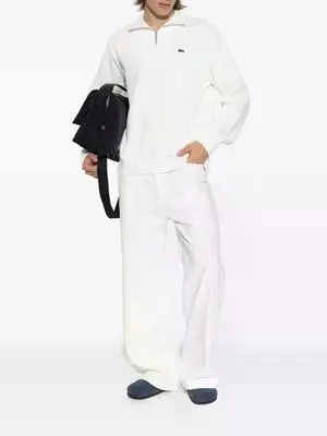 Lacoste Embroidered Half-zip Sweatshirt - White