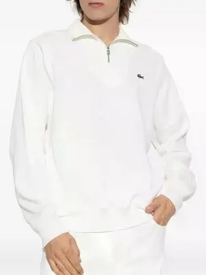 Lacoste Embroidered Half-zip Sweatshirt - White