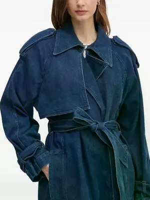 IVY OAK Belted Denim Trench Coat