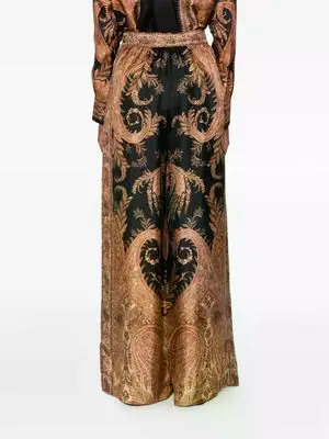 Zimmermann Paisley-print Drawstring Trousers - Black