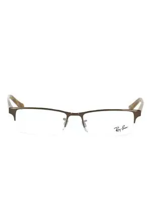 Ray-ban Half-rim Rectangle Eyeglasses - Brown