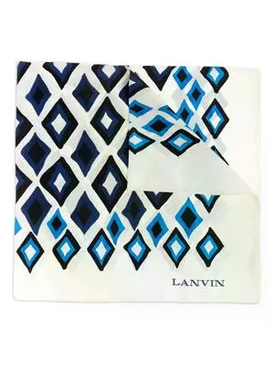 LANVIN Geometric-print Silk Scarf - White