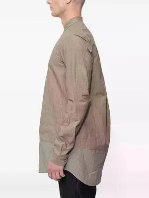 DEVOA Mandarin-collar Panelled Shirt