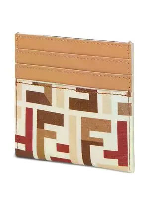 Fendi Ff-pattern Leather Card Holder