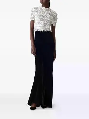 Carolina Herrera Crystal-embellished Short-sleeve Top