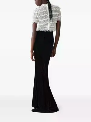 Carolina Herrera Crystal-embellished Short-sleeve Top