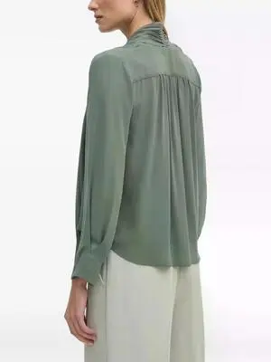 SANDRO FERRONE Pleated Neck Blouse