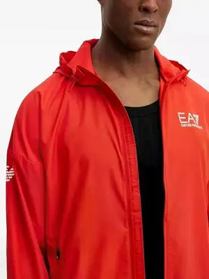 EA7 Logo-detail Track Hoodie - Red