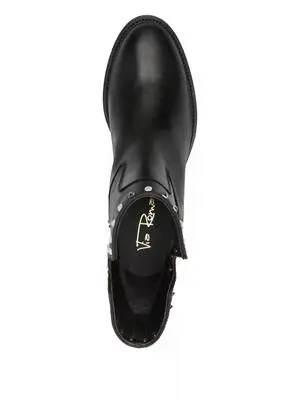 VIA ROMA 15 25mm Stud-embellished Leather Boots - Black
