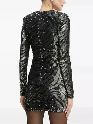 Bardot Zebra-print Sequin Mini Dress