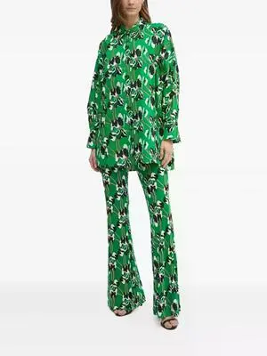Diane Von Furstenberg Graphic-print Flared Leg Trousers