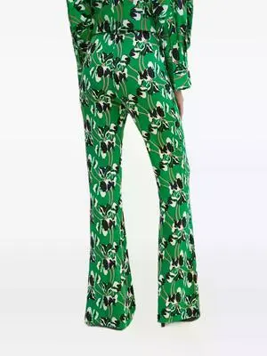 Diane Von Furstenberg Graphic-print Flared Leg Trousers