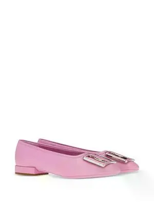 FERRAGAMO Buckle Leather Ballerinas