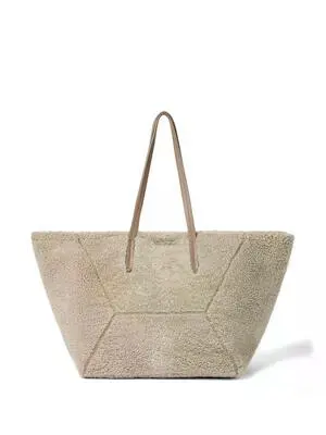 Brunello Cucinelli Shearling Tote Bag - Neutrals