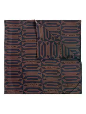 LANVIN Geometric-pattern Silk Scarf - Brown