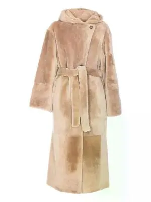 Collarless Shearling Coats