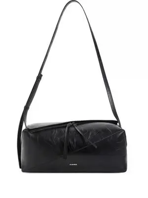 JIL SANDER Diagonal-zip Leather Shoulder Bag - Black