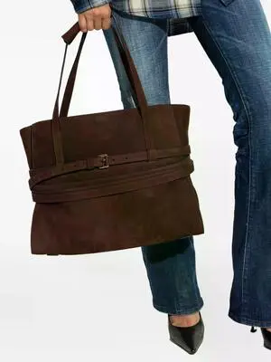 Moschino Belted Suede Tote Bag - Brown
