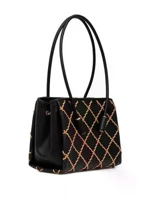 THEMOIRE Diamond-patterned Tote Bag - Black
