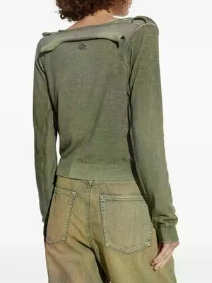 DIESEL® Cotton V-neck Draped Sweater