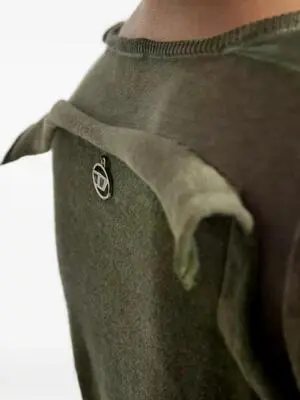 DIESEL® Cotton V-neck Draped Sweater