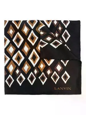 LANVIN Geometric-pattern Silk Scarf - Black