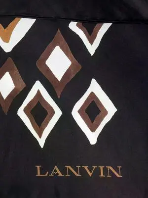 LANVIN Geometric-pattern Silk Scarf - Black