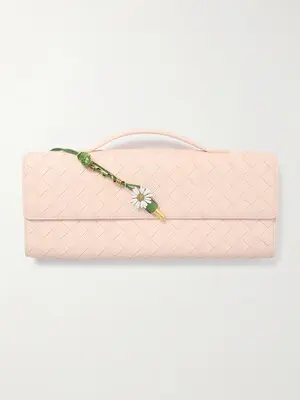 Bottega Veneta Andiamo Long Embellished Intrecciato Leather Clutch