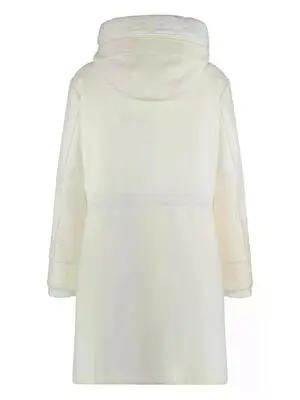 MOORER Hooded Single-breasted Coat - White