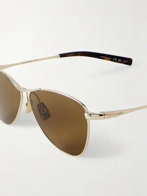 Saint Laurent Vesper Aviator-style Sunglasses - Gold