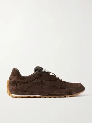 Bottega Veneta Orbit Flash Suede Lace-up Sneakers - Brown