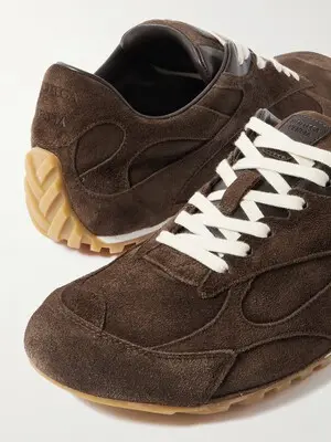 Bottega Veneta Orbit Flash Suede Lace-up Sneakers - Brown