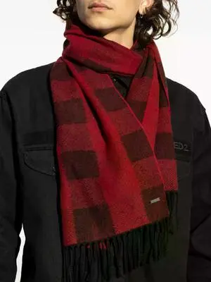 Dsquared2 Checked Fringed Scarf