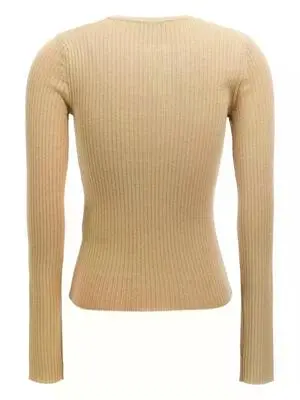 Max Mara Ribbed V-neck Sweater - Neutrals